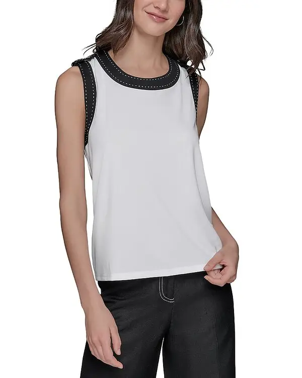 Karl Lagerfeld Paris Tank Top - Soft White/black
