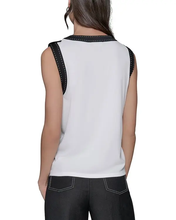 Karl Lagerfeld Paris Tank Top - Soft White/black