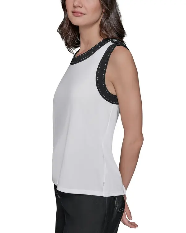 Karl Lagerfeld Paris Tank Top - Soft White/black