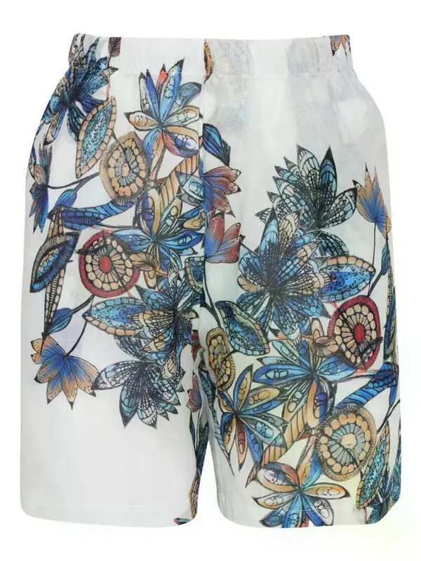 AMIR SLAMA Floral-print Shorts - White