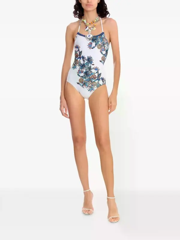 AMIR SLAMA Floral-print One-piece Swimsuit