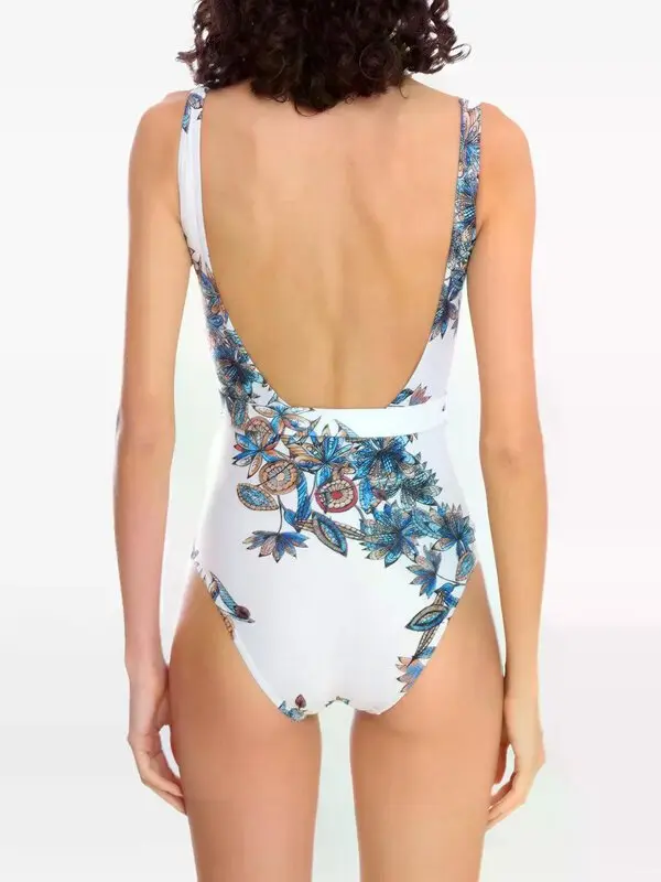 AMIR SLAMA Floral Print One Piece Swimsuit