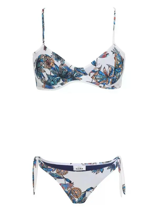 AMIR SLAMA Floral-print Bikini - White