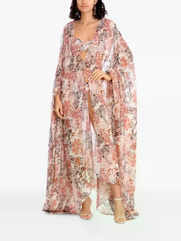 AMIR SLAMA Silk Floral Print Dress