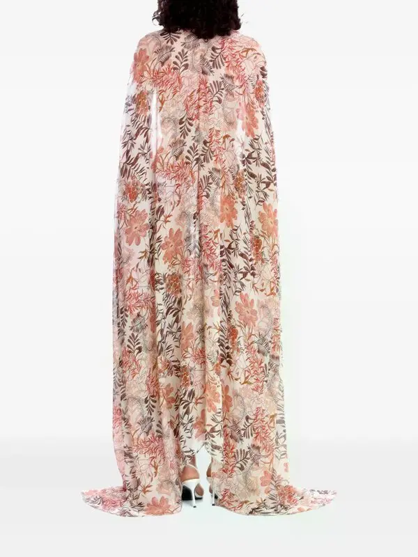 AMIR SLAMA Silk Floral Print Dress