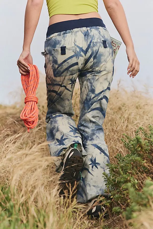 Free People Cascade Cool Climber Printed Straight-leg Pants