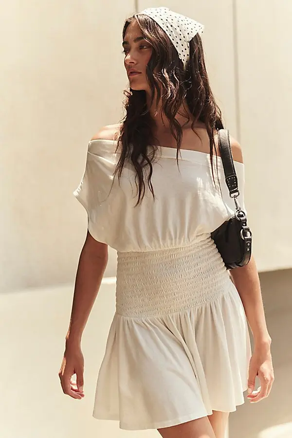 Free People Scorching Hot Mini Dress - Clean Ivory