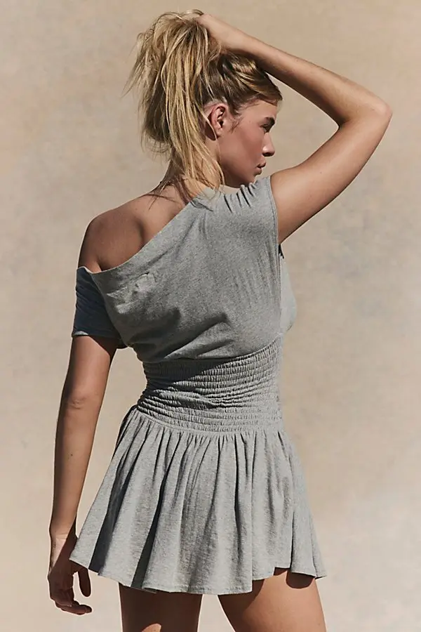 Free People Scorching Hot Mini Dress - Heather Grey
