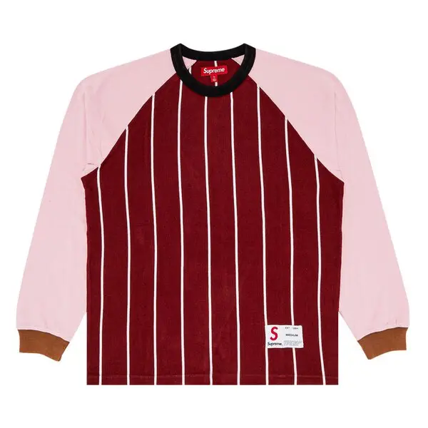 Supreme Stripe Raglan Long-sleeve Top - Red