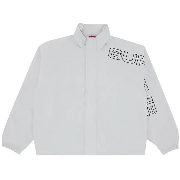 Supreme Spellout Embroidered Track Jacket - Grey