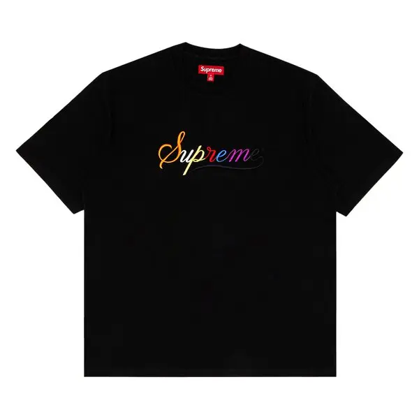 Supreme Cursive Short-sleeve Top - Black
