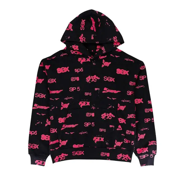 SP5DER All Over Print Hoodie - Black