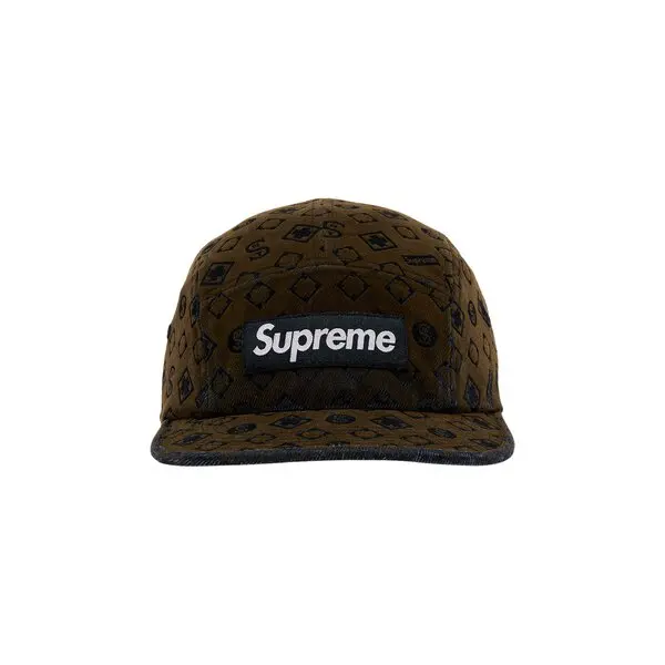Supreme Flocked Denim Camp Cap - Black