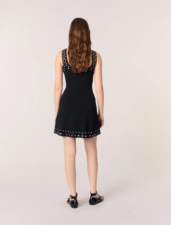 Maje Mini Eyelet Knit Dress