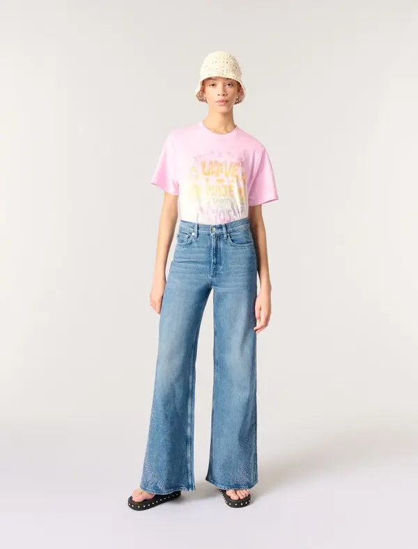 Maje Embroidered Flared Jeans