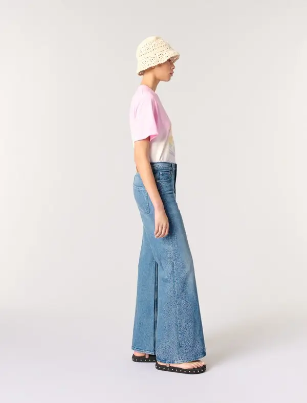 Maje Embroidered Flared Jeans