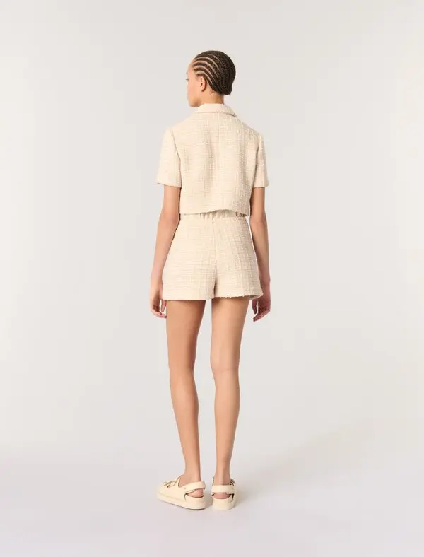 Maje Cotton Short Tweed Jacket