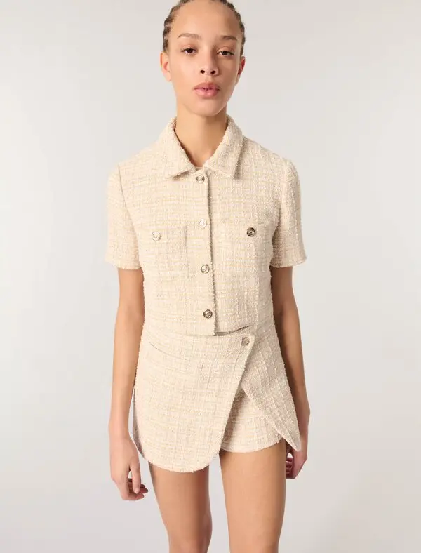 Maje Cotton Short Tweed Jacket