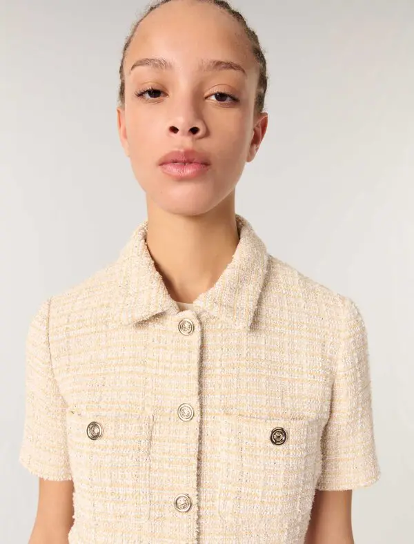 Maje Cotton Short Tweed Jacket