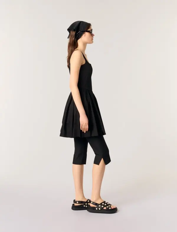 Maje Cotton Mini Skater Dress - Black