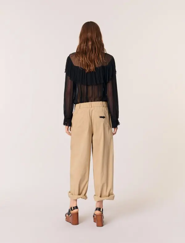 Maje Viscose Ruffled Chiffon Blouse
