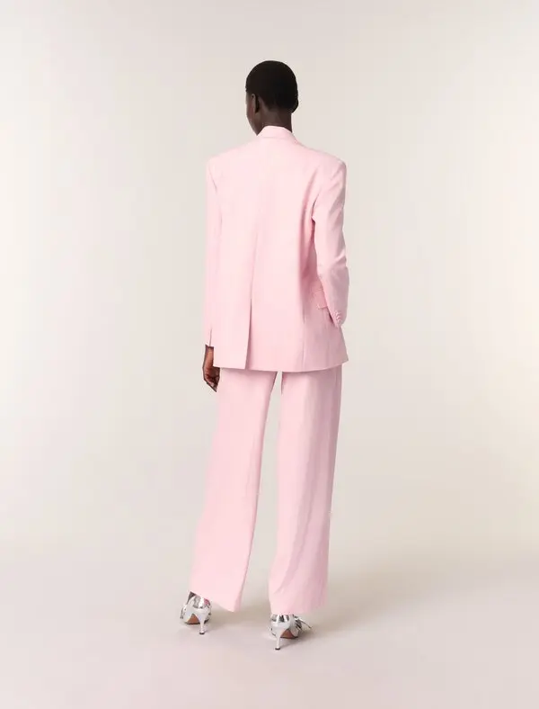 Maje Viscose Suit Jacket - Pink