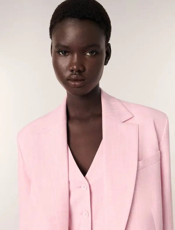 Maje Viscose Suit Jacket - Pink