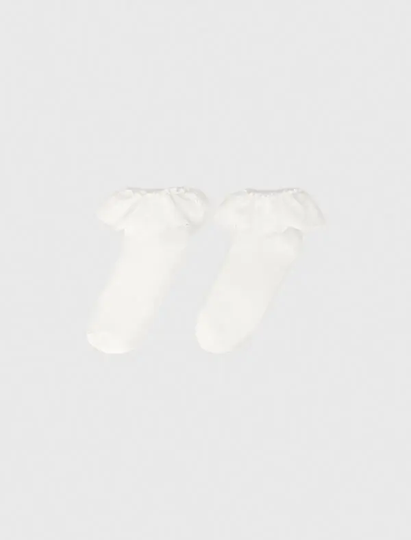 Maje Lace Frill Socks - White