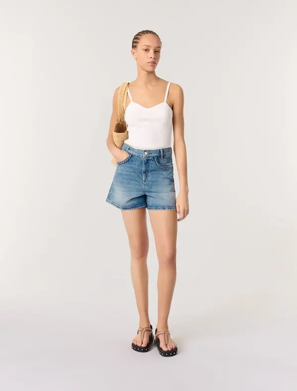 Maje Rib Knit Crop Top