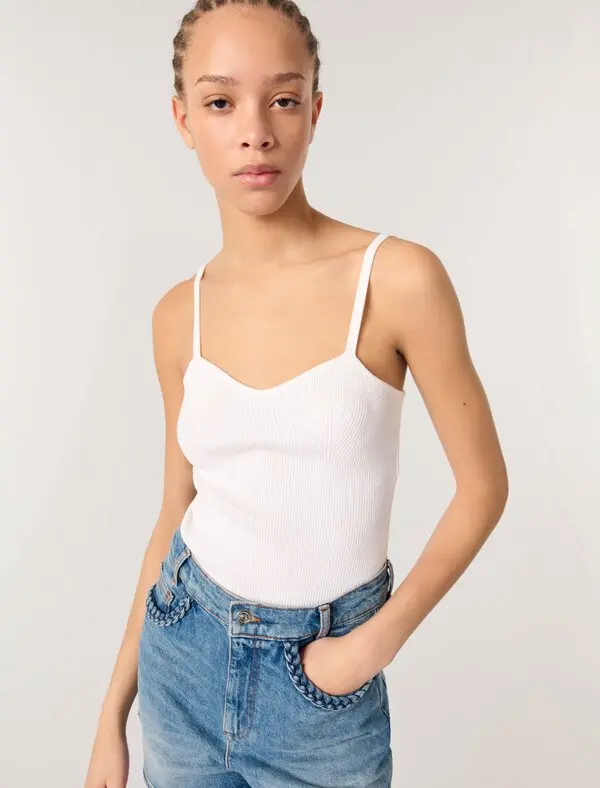 Maje Rib Knit Crop Top