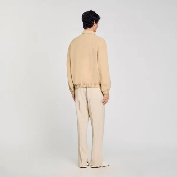 Sandro Zip-up Jacket With Shirt Collar