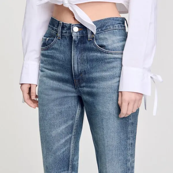 Sandro 7/8-length Straight-leg Faded Jeans