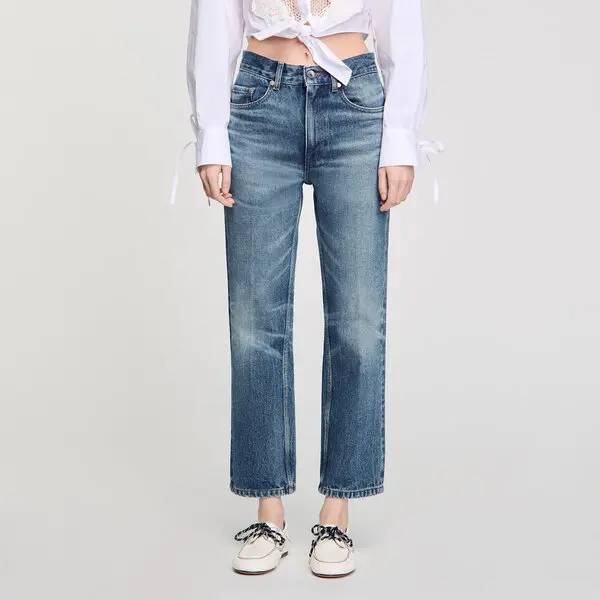 Sandro 7/8-length Straight-leg Faded Jeans