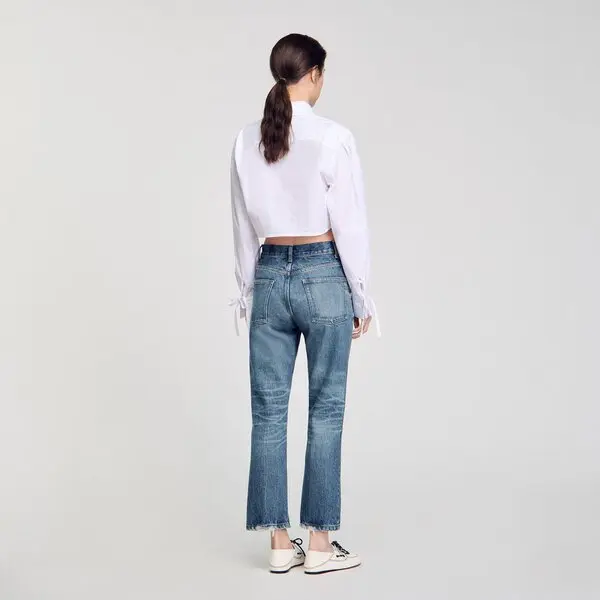 Sandro 7/8-length Straight-leg Faded Jeans