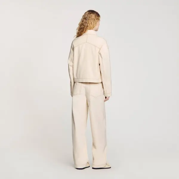 Sandro Denim Lace-up Jacket
