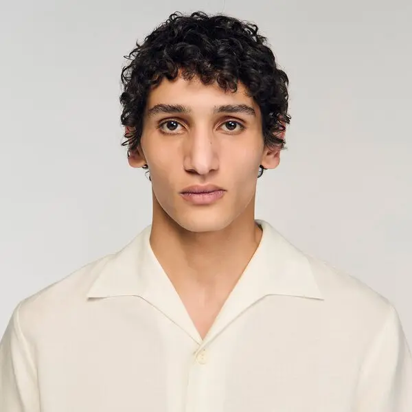 Sandro Cotton And Linen Shirt - Ivory.