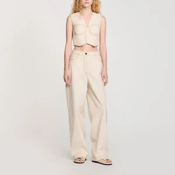 Sandro Denim Cropped Jacket
