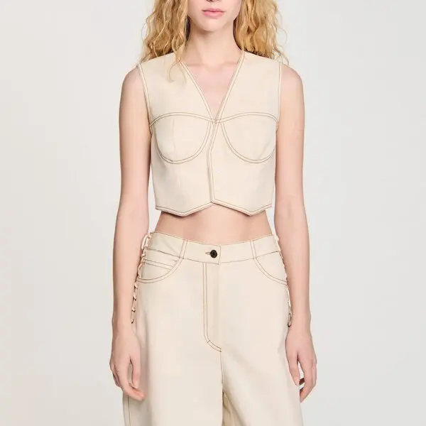 Sandro Denim Cropped Jacket
