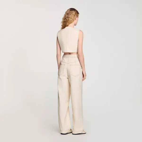 Sandro Denim Cropped Jacket