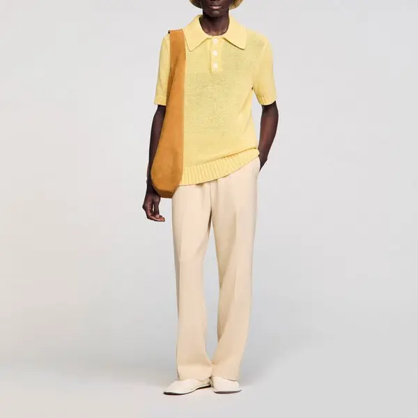 Sandro Knit Polo Shirt - Yellow