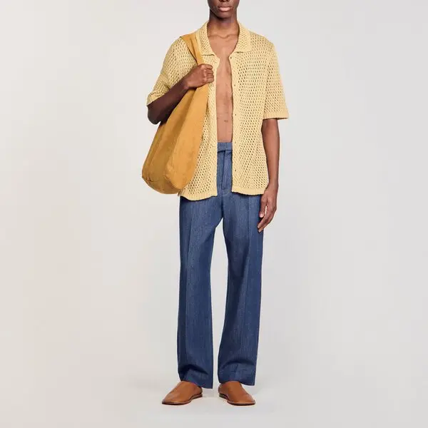 Sandro Crochet Shirt - Nut