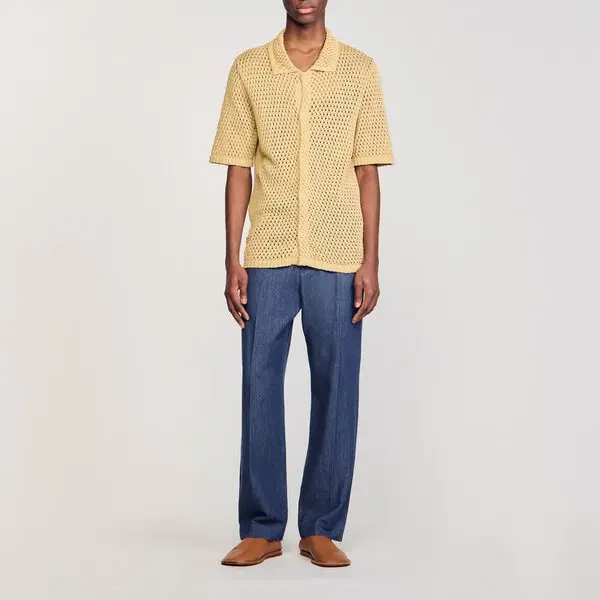 Sandro Crochet Shirt - Nut