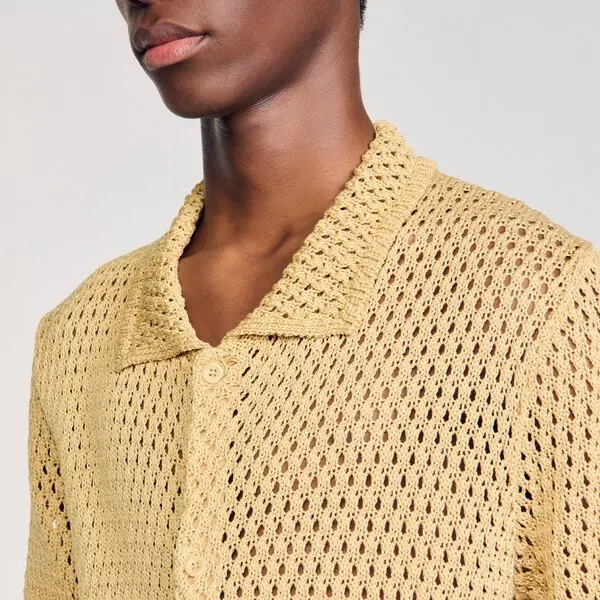Sandro Crochet Shirt - Nut