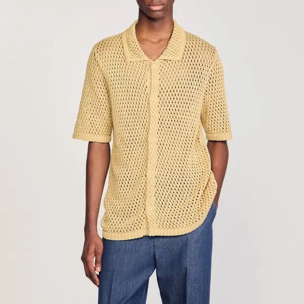 Sandro Crochet Shirt - Nut