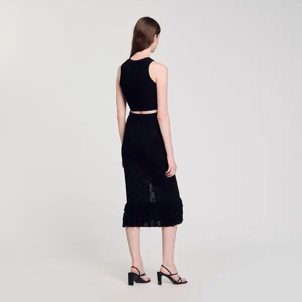 Sandro Decorative Knit Crop Top