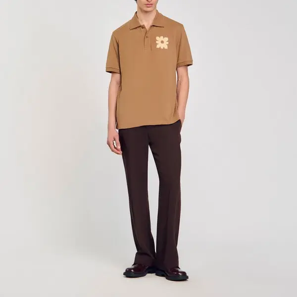 Sandro Polo Shirt With Flower Patch