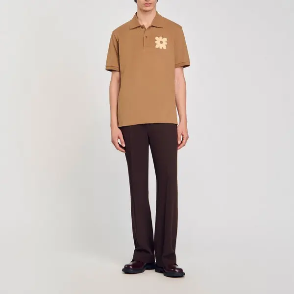 Sandro Polo Shirt With Flower Patch