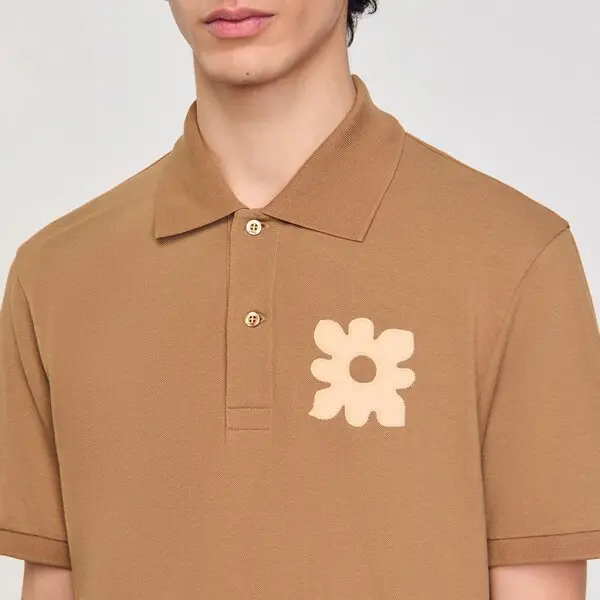 Sandro Polo Shirt With Flower Patch