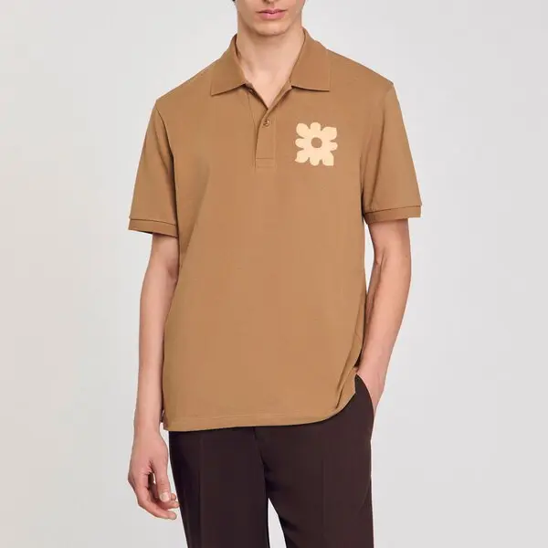 Sandro Polo Shirt With Flower Patch