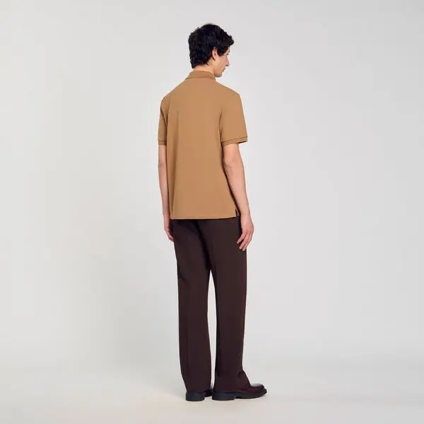 Sandro Polo Shirt With Flower Patch